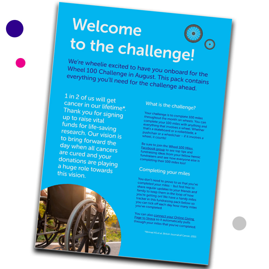 Wheel 100 Challenge Fundraising Hub | Cancer Research UK