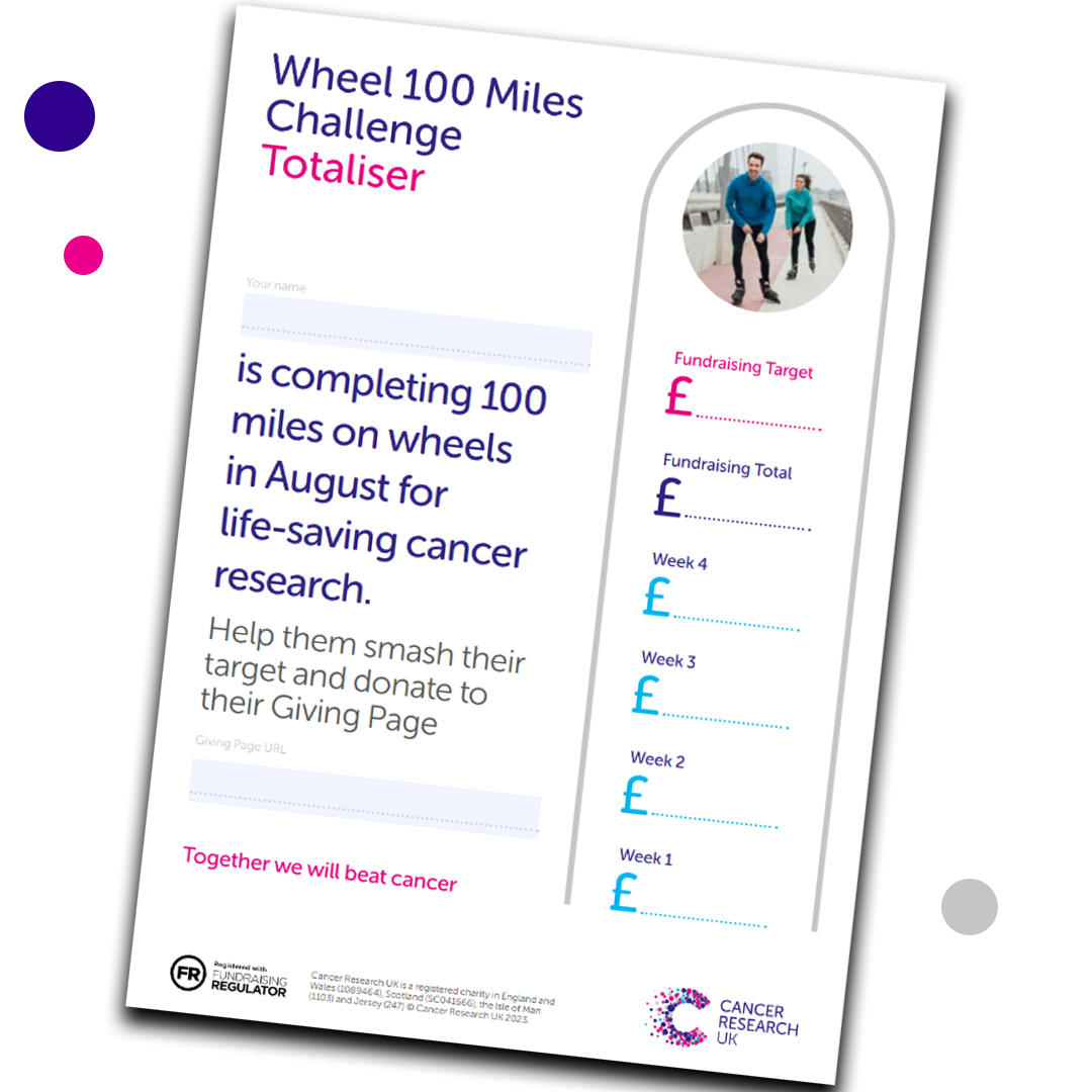Wheel 100 Challenge Fundraising Hub | Cancer Research UK